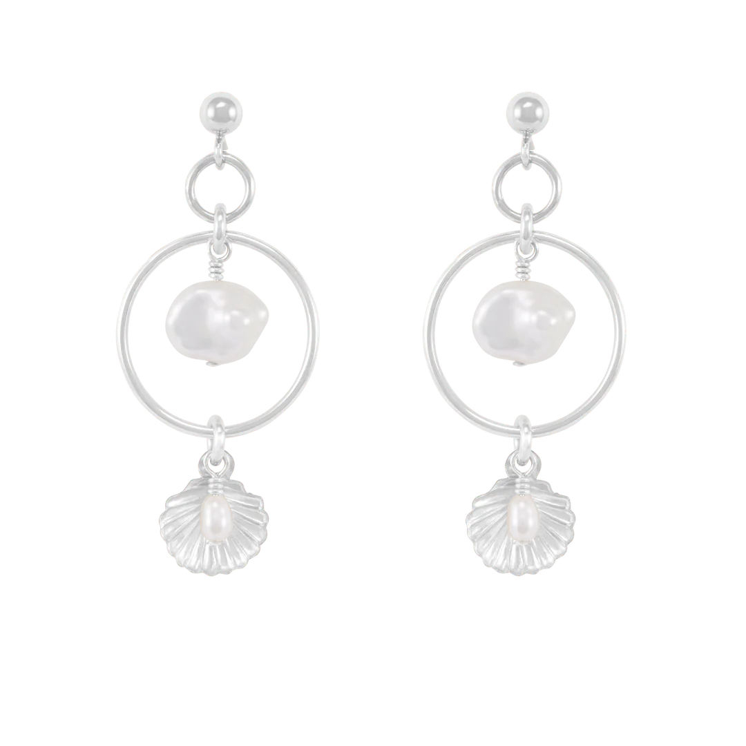Alana Maria Ocean Earrings, Silver – Lily and Mitchell