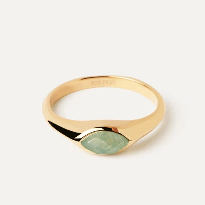 PD Paola Green Aventurine Nomad Stamp Ring, Gold – Lily and Mitchell